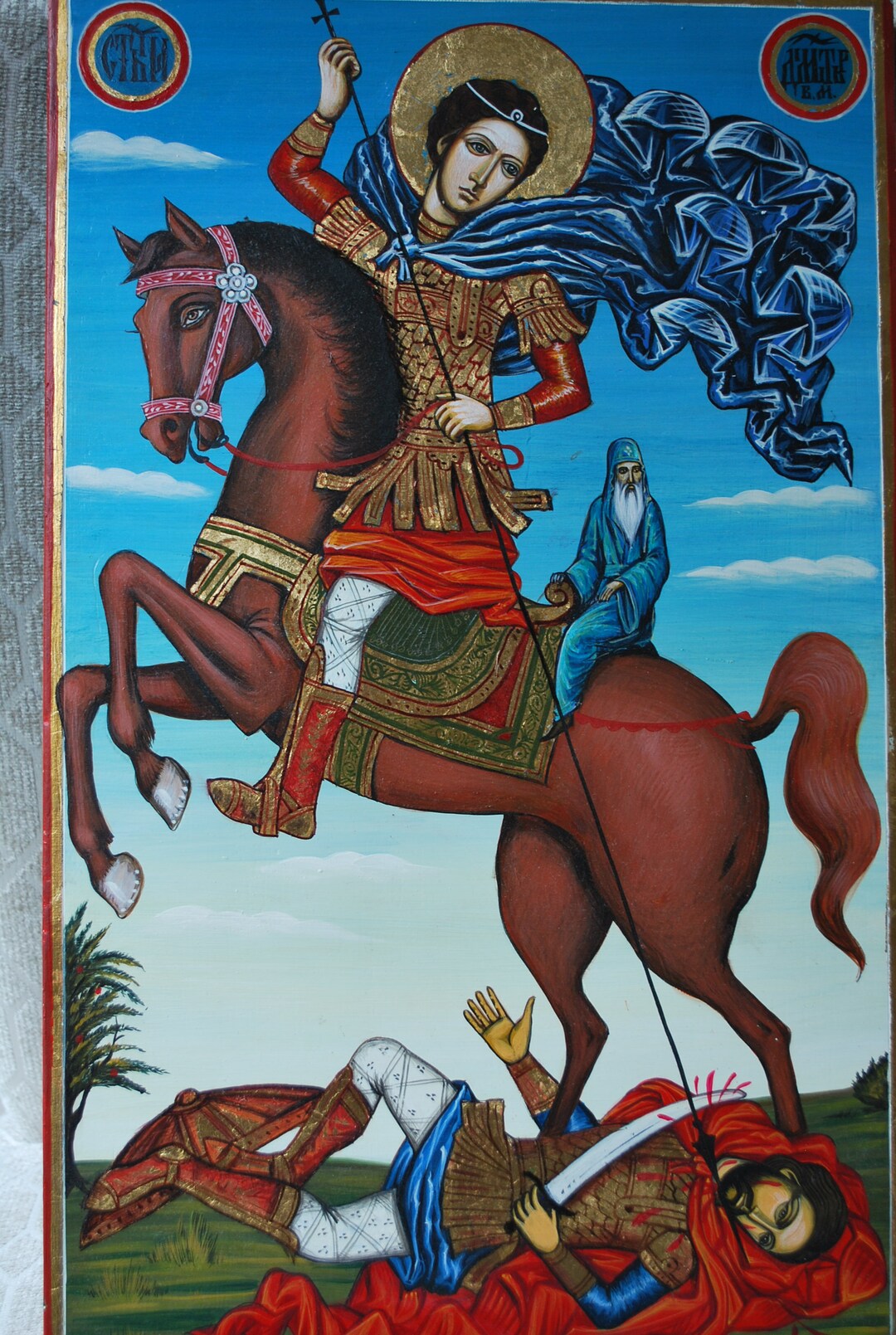 St.dimitar Eastern Orthodox Icon//original Handpainted Egg Tempera on ...