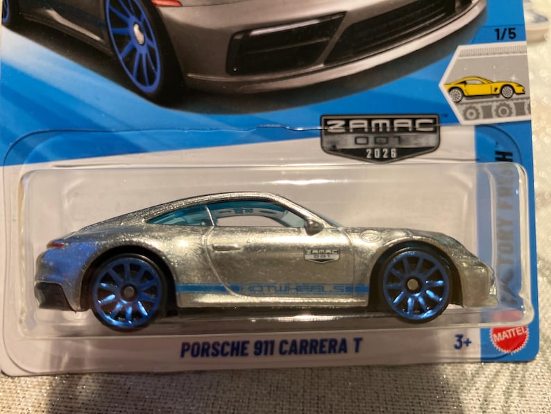 Hot Wheels ZAMAC 2026 Porsche 911 Carrera T-1/64 Diecast Car - Etsy