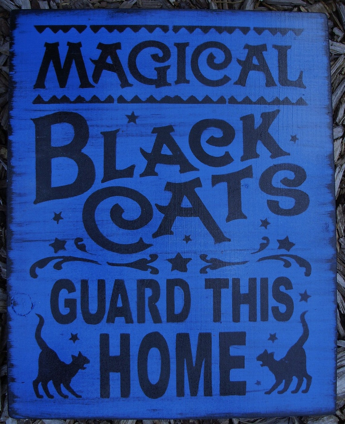 Witchcraft Primitive Witch Sign Magical Black Cats Guard This Home Cat ...