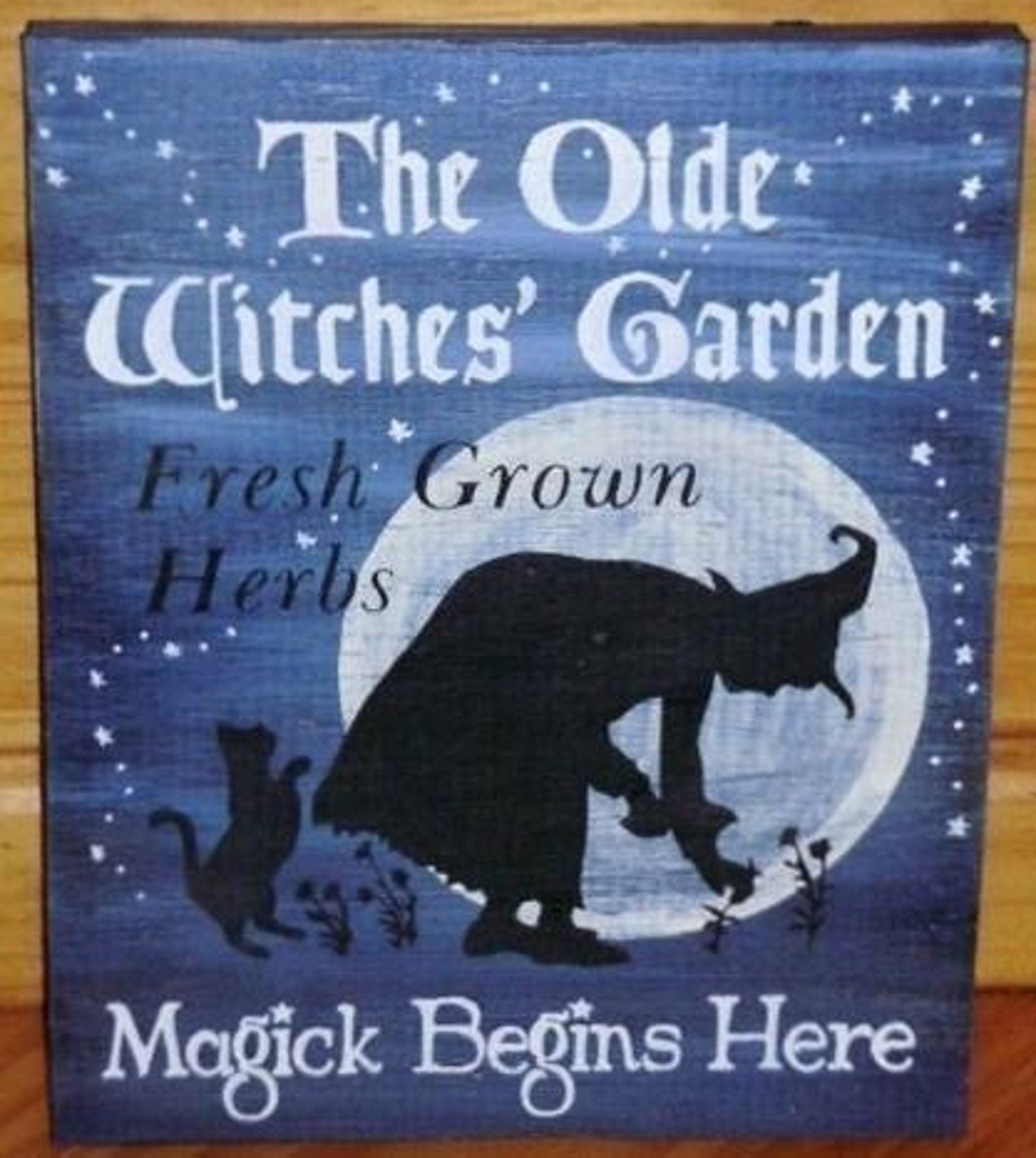 Primitive Witch Sign Olde Witches Garden Gardening Signs Primitives ...