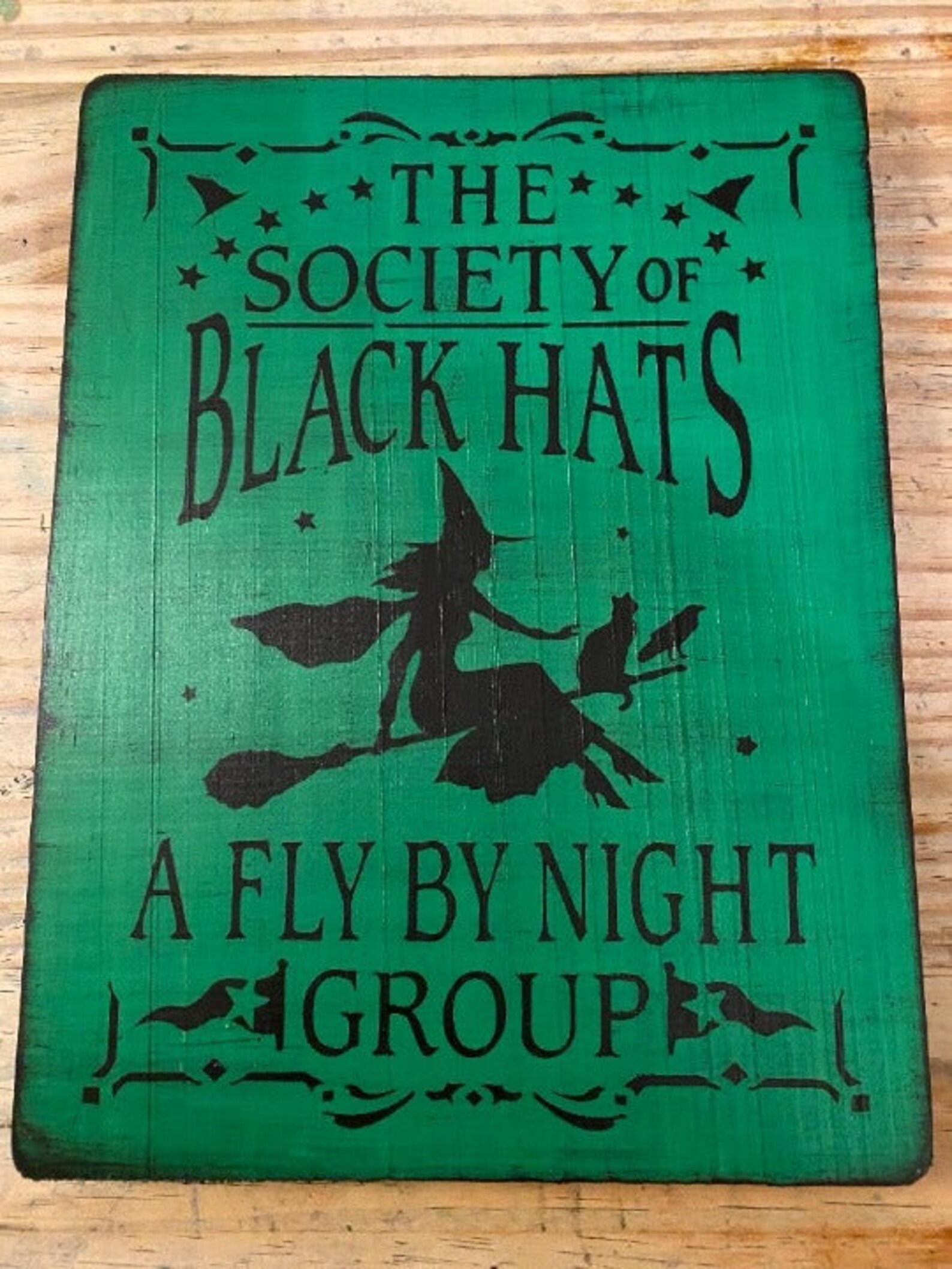 Witchcraft Primitive Witch Society of Black Hats Sign - Etsy