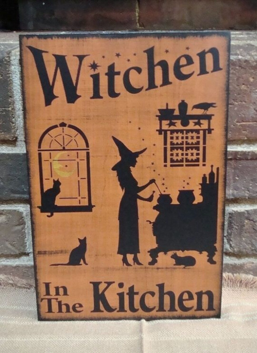 Wood Witch Sign Witchen in the Kitchen Witches Cafe Coffee Rustic ...