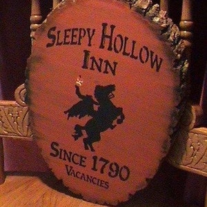 Primitive Sleepy Hollow Inn Sign Headless Horseman New York Folk Art ...