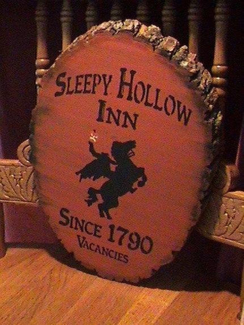 Primitive Sleepy Hollow Inn Sign Headless Horseman New York Folk Art ...