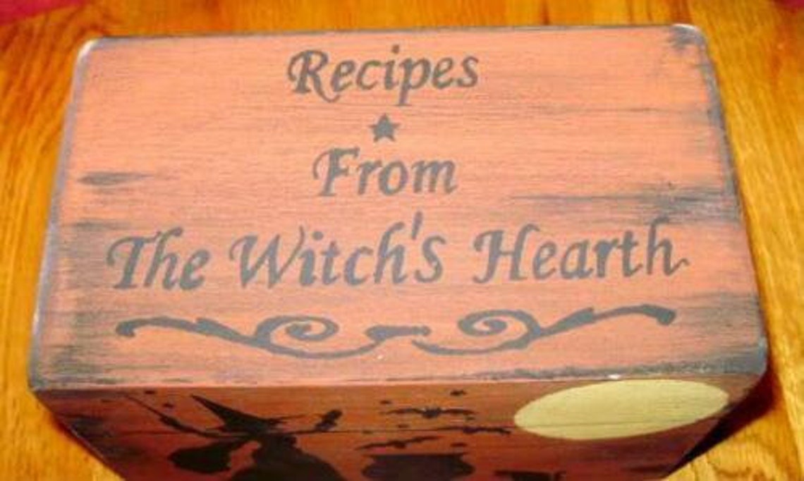 Primitive Recipe Box Witches Witch Witchcraft Halloween Folk - Etsy