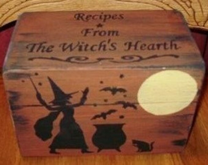 Primitive Recipe Box Witches Witch Witchcraft Halloween Folk - Etsy