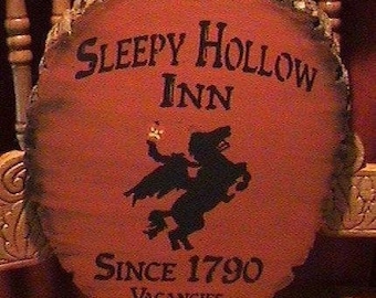 Handpainted Primitive Sleepy Hollow Inn Sign Headless Horseman - Etsy