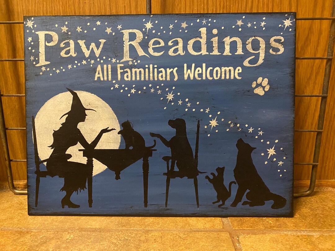 Primitive Witch Signs Black Cats Dogs Paw Readings Tarot Cards ...