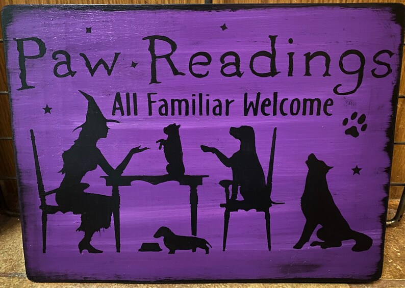 Primitive Witch Signs Dog Paw Readings Dogs Tarot Cards Halloween ...