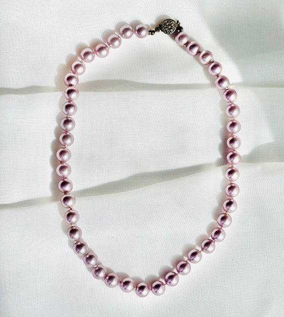 18” Strand of Lavender Individually Knotted Costume P… - Gem