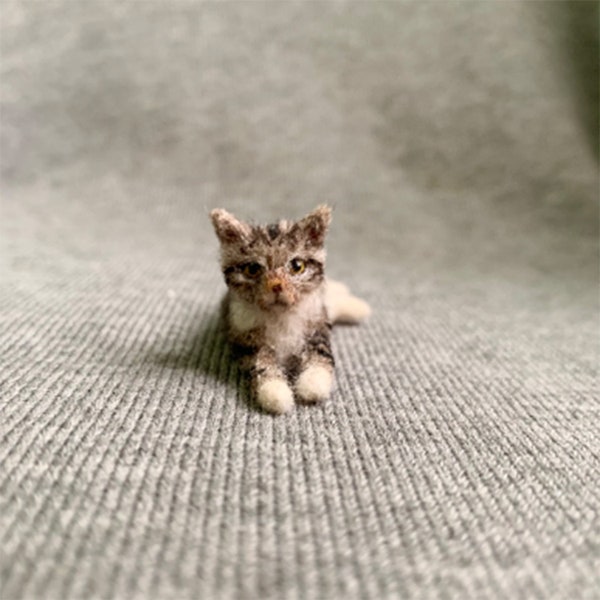 Miniature Tabby Cat Figurines - Etsy