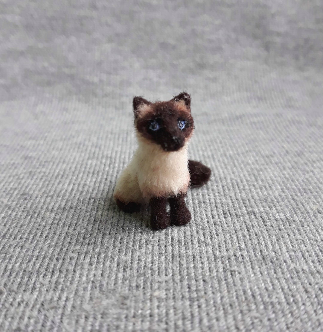 Dollhouse Miniature Siamese Cat on a Scale 1:12 Cat Lover Gift - Etsy