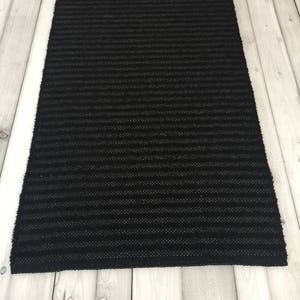 Black Runner Rug Rag Rug Washable Cotton Rug - Etsy