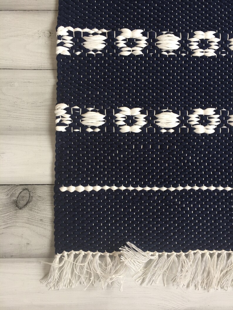 Dark Navy Rug Kitchen Runner Rug Scandinavian Rug Handwoven - Etsy