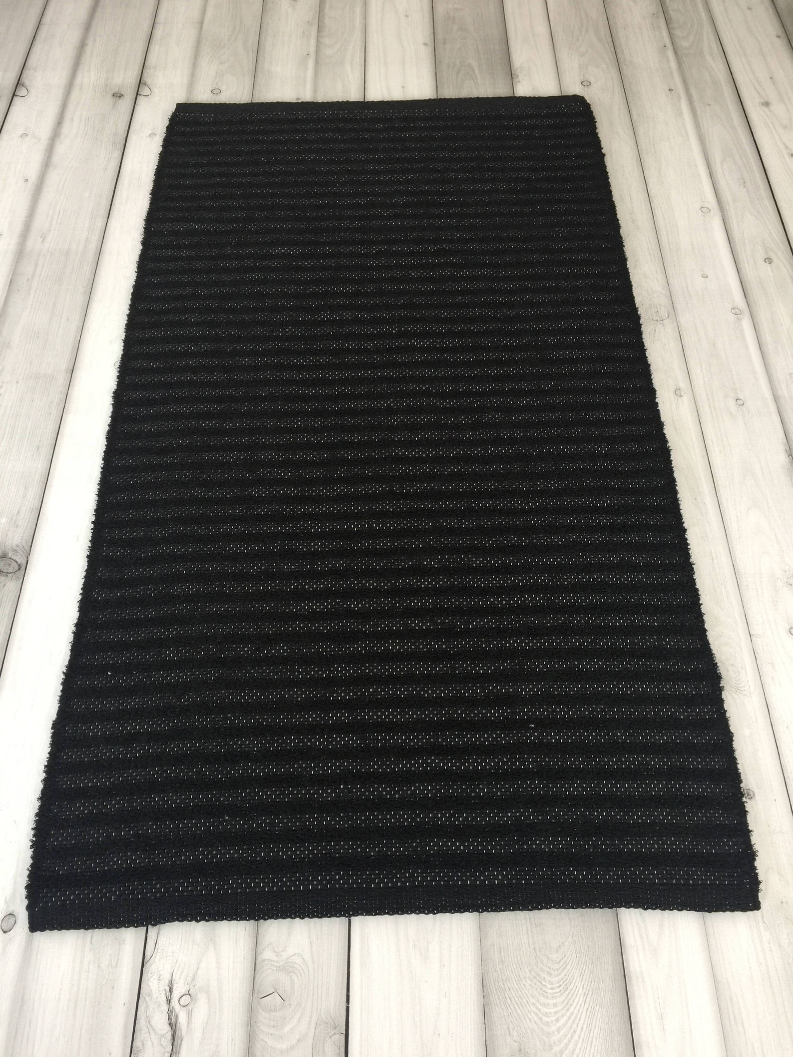 Black Runner Rug Rag Rug Washable Cotton Rug - Etsy