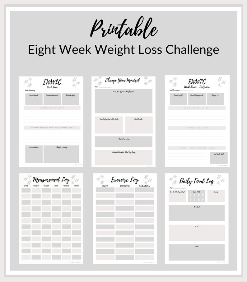 Eight Week Weight Loss Planner (printable / Downloadable) - Etsy UK