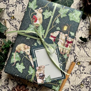 Christmas Mice Luxury Whimsical Wrapping Paper Double Sided - Etsy