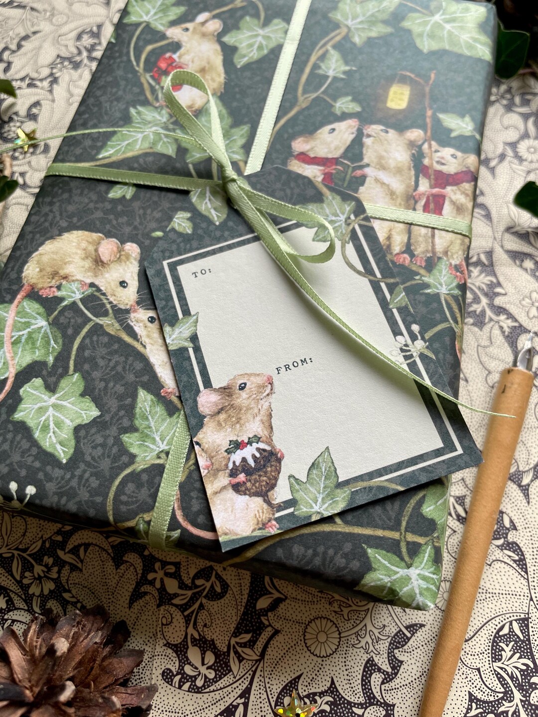 Christmas Mice Luxury Whimsical Gift Tags - Etsy