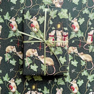 Christmas Mice Luxury Whimsical Wrapping Paper Double Sided - Etsy
