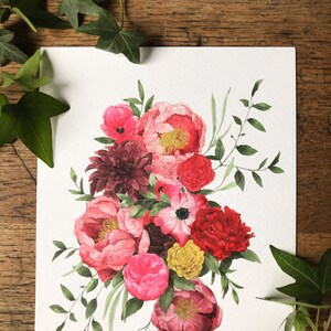 Floral Bouquet A5 Print - Etsy