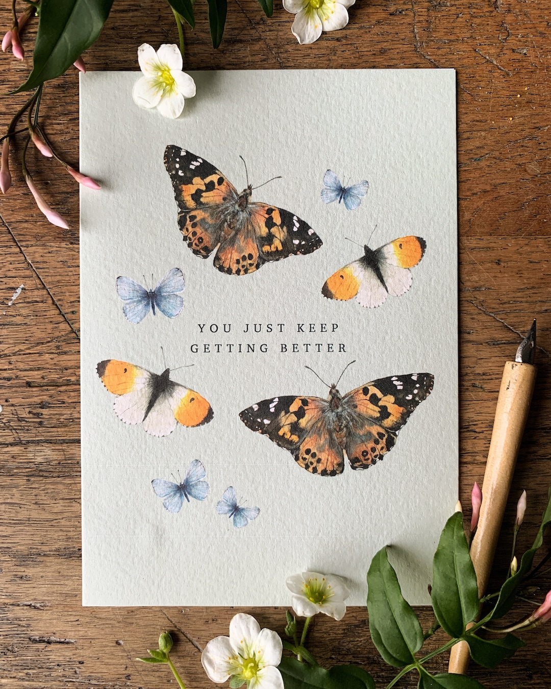 You Just Keep Getting Better Butterfly Watercolour Greetings Card - Etsy