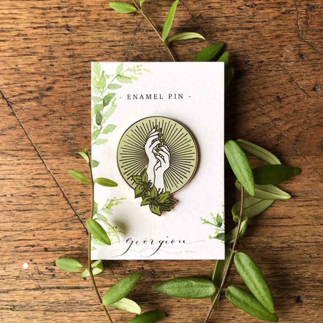 Green Fingers Sunburst Hands Enamel Pin Badge - Etsy