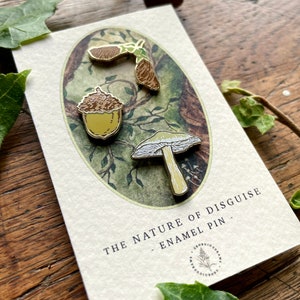 Woodland Seeds Mini Enamel Pin Badge Set | Nature Illustration Art - Etsy