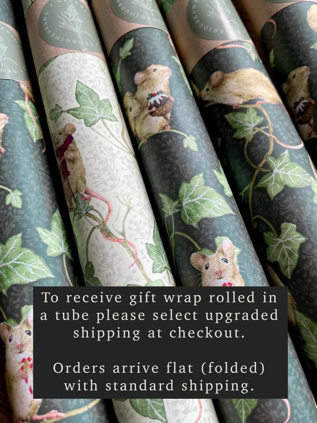 Christmas Mice Luxury Whimsical Wrapping Paper Double Sided - Etsy