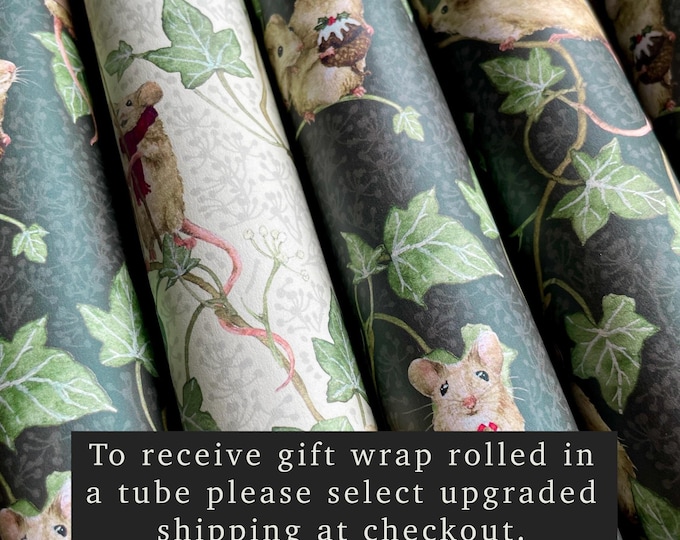 Christmas Mice Luxury Whimsical Wrapping Paper Double Sided - Etsy