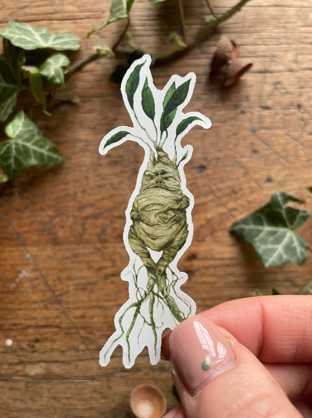 Mandrake Matt Vinyl Sticker | Magical Herbology Stationery Art - Etsy