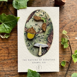 Woodland Seeds Mini Enamel Pin Badge Set | Nature Illustration Art - Etsy