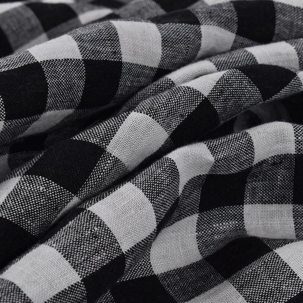 Checked Linen Fabric - Etsy