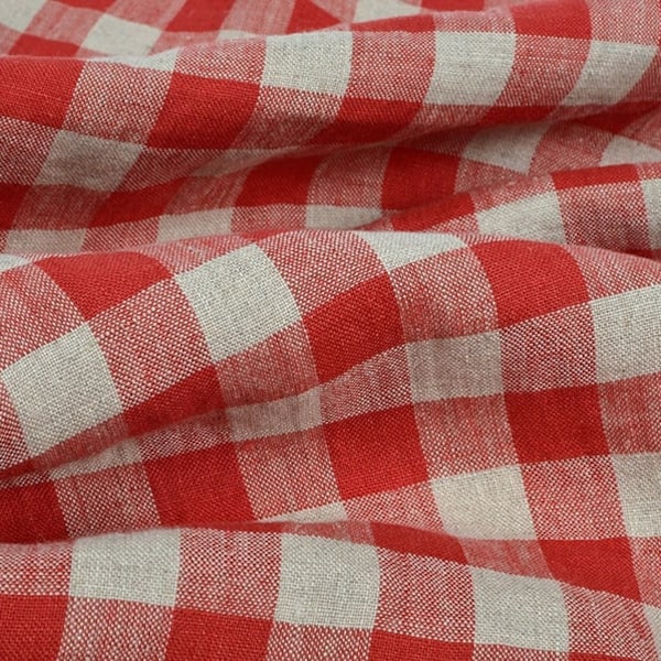 Checked Linen Fabric - Etsy