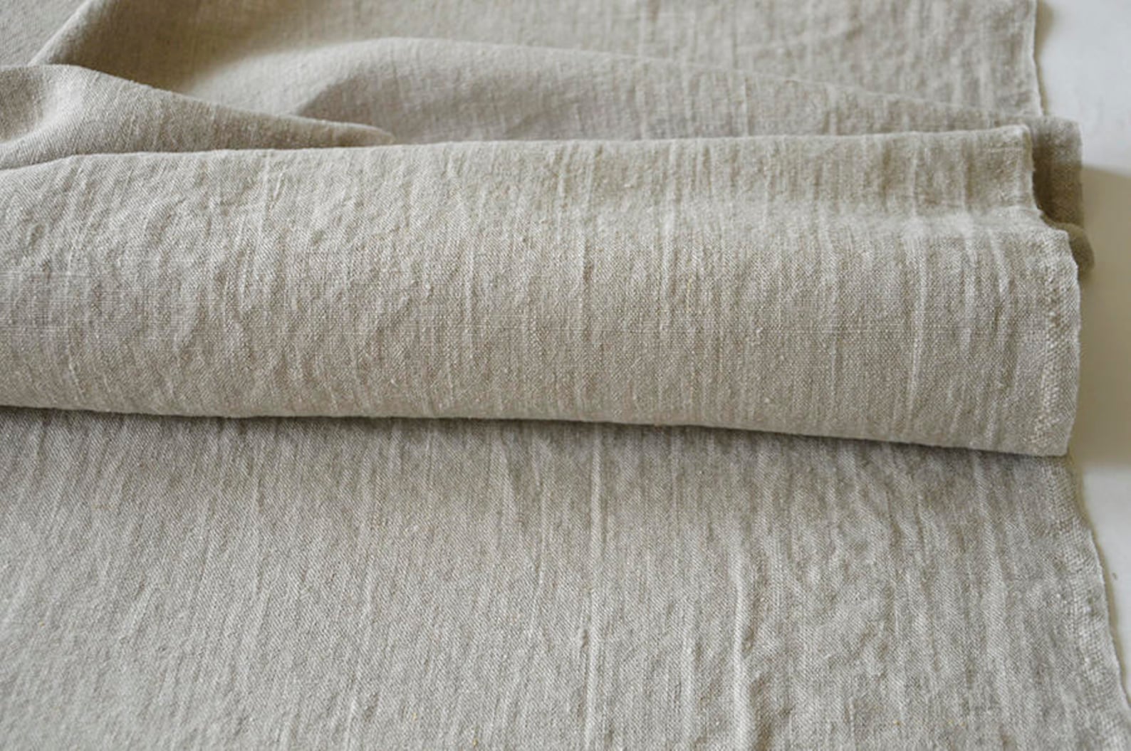 Natural Not Dyed Linen Fabric, QUITE HEAVY Linen, 260 GSM, Softened ...