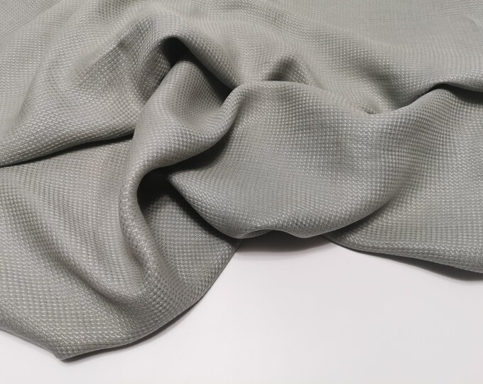 REMNANT: 135x100 Cm Softened Linen Fabric, Grey Waffle Pattern Linen ...