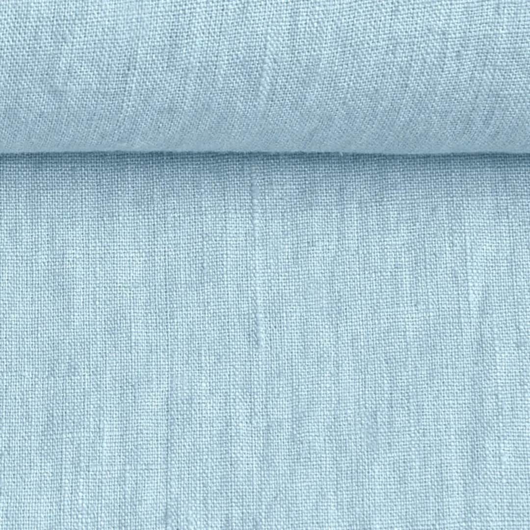 Linen Fabric, Washed Linen, 190gsm, Pale Light Blue Color. Linen Fabric ...