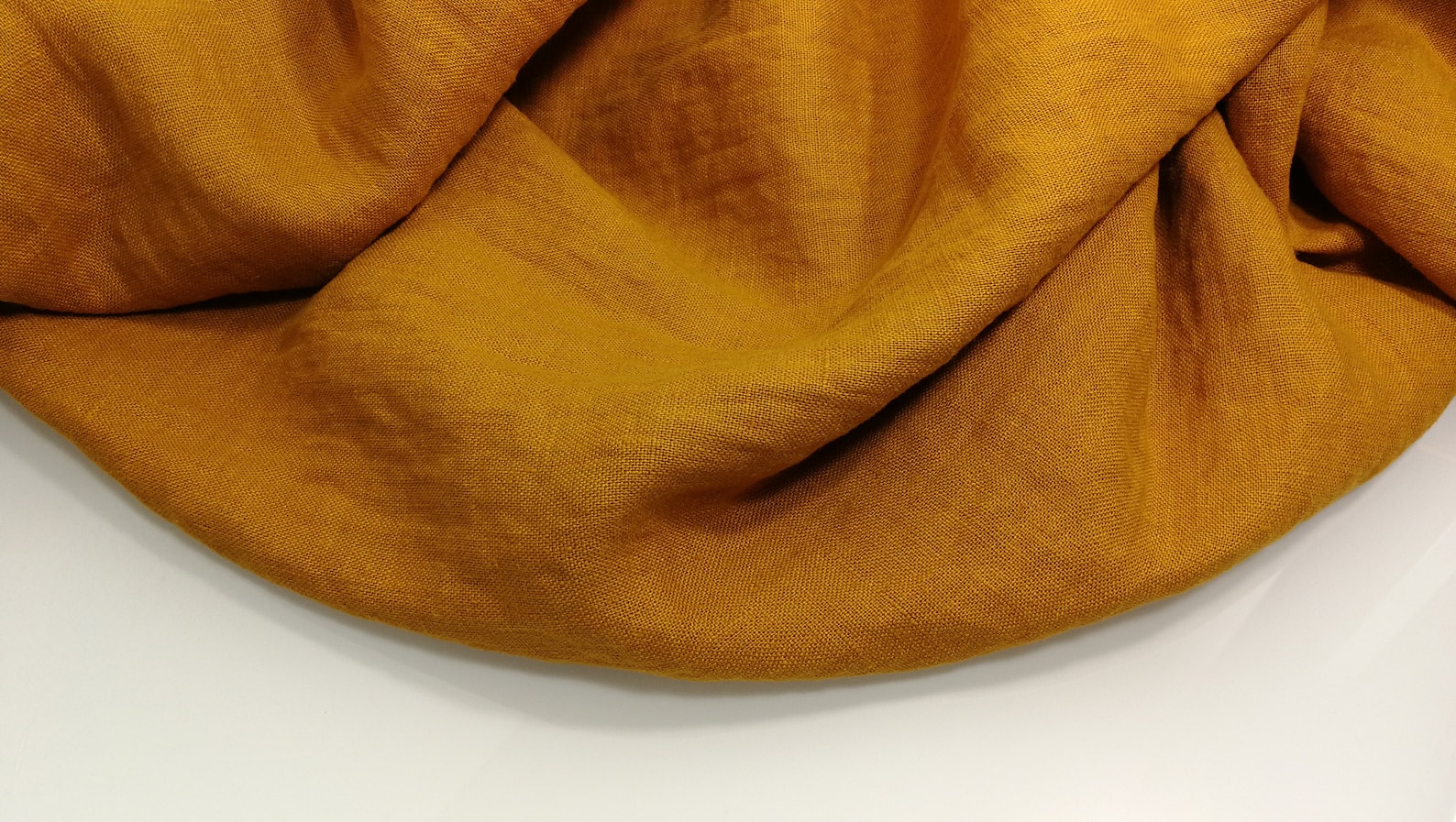 Linen Fabric Washed Linen 190gsm Bright Gold Mustard Color. | Etsy