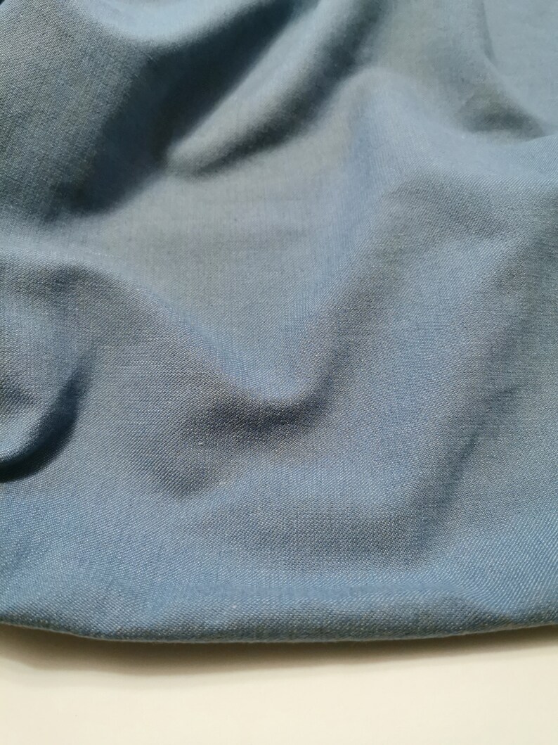 Softened Linen Cotton Wool Blend Fabric Medium Weight Sky | Etsy