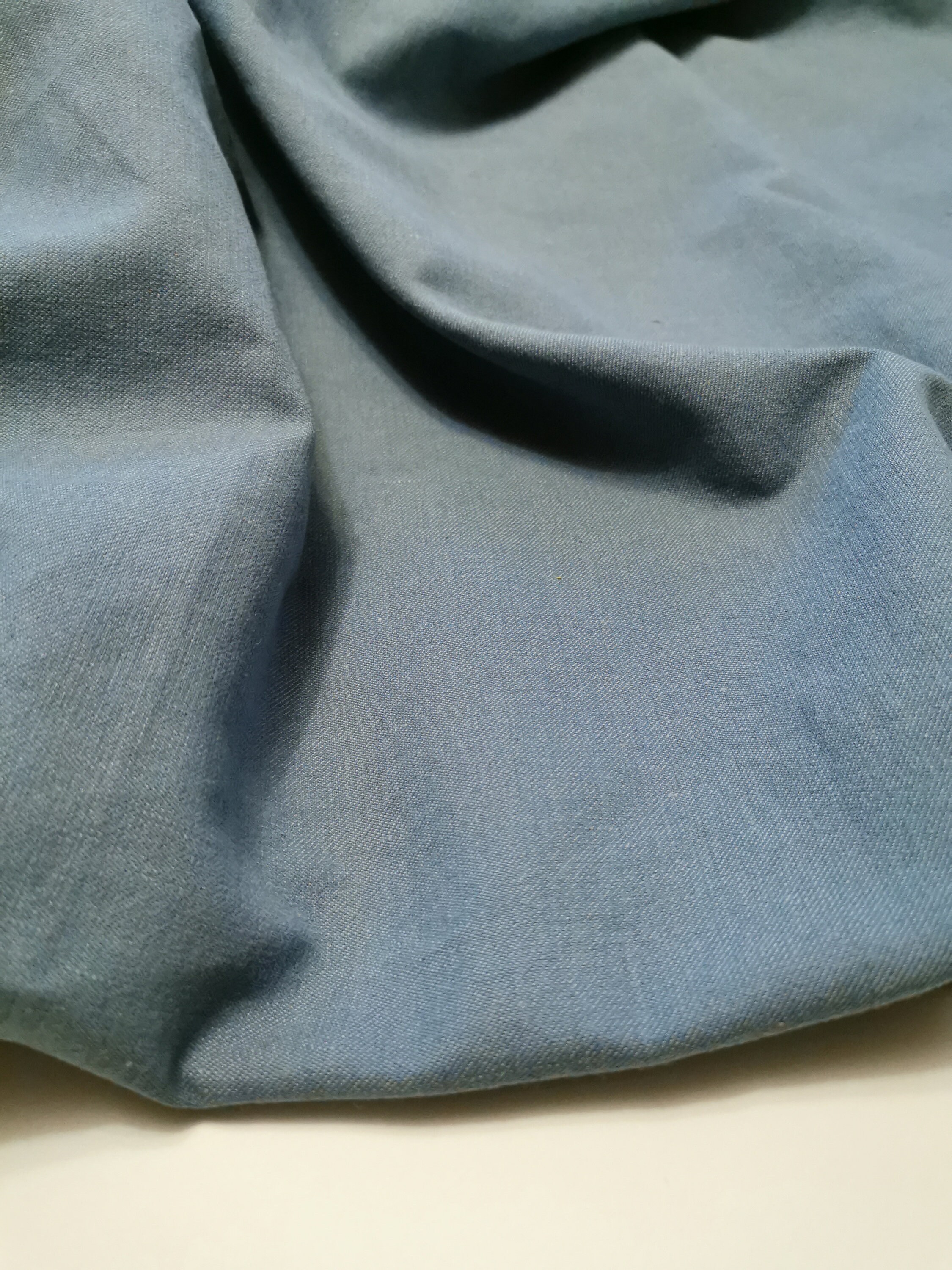 Softened linen cotton wool blend fabric medium weight sky | Etsy