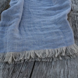Double Sided Linen Blanket, Fringed Linen Blanket, Linen Throw, Light ...