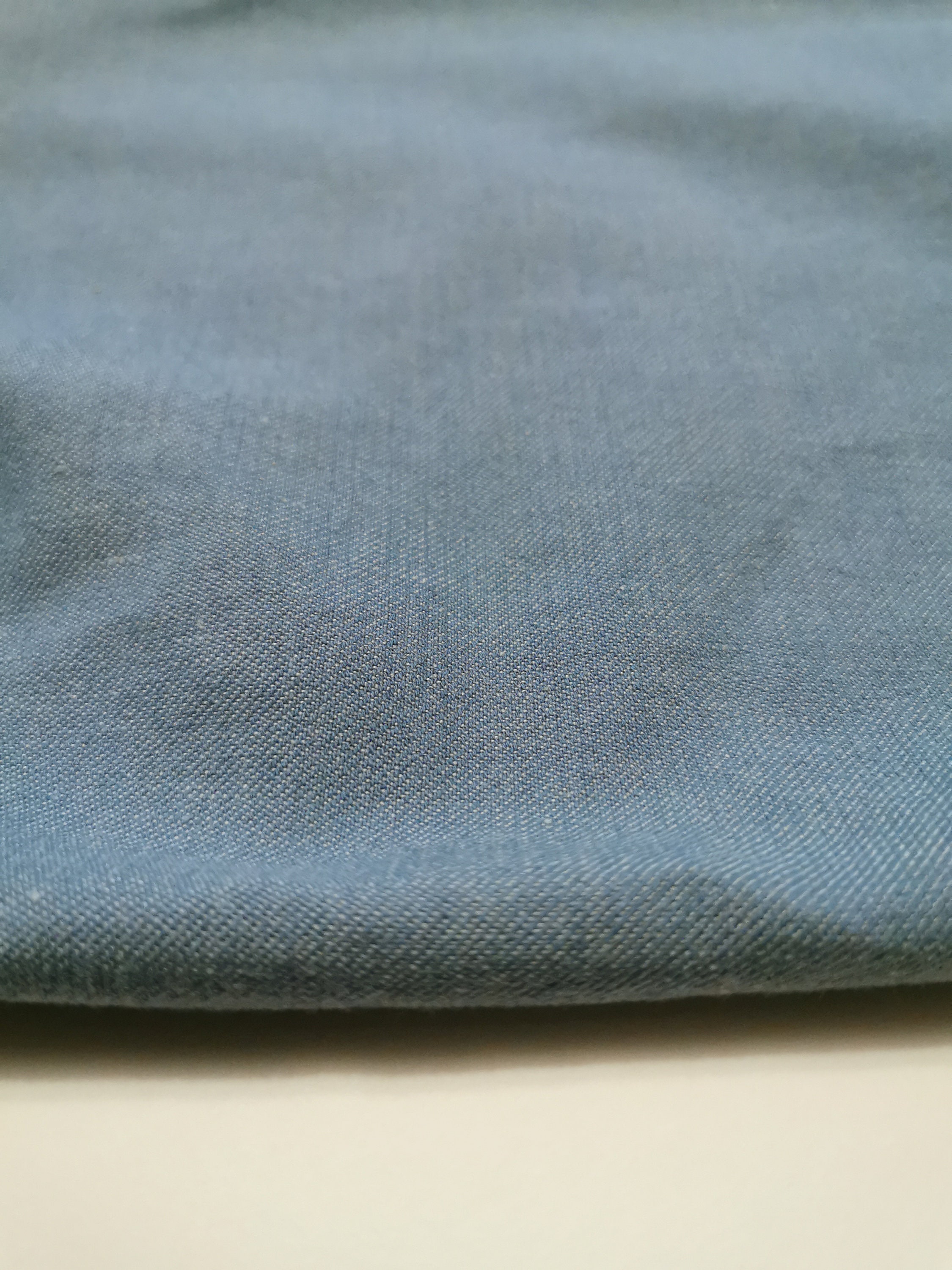 Softened linen cotton wool blend fabric medium weight sky | Etsy