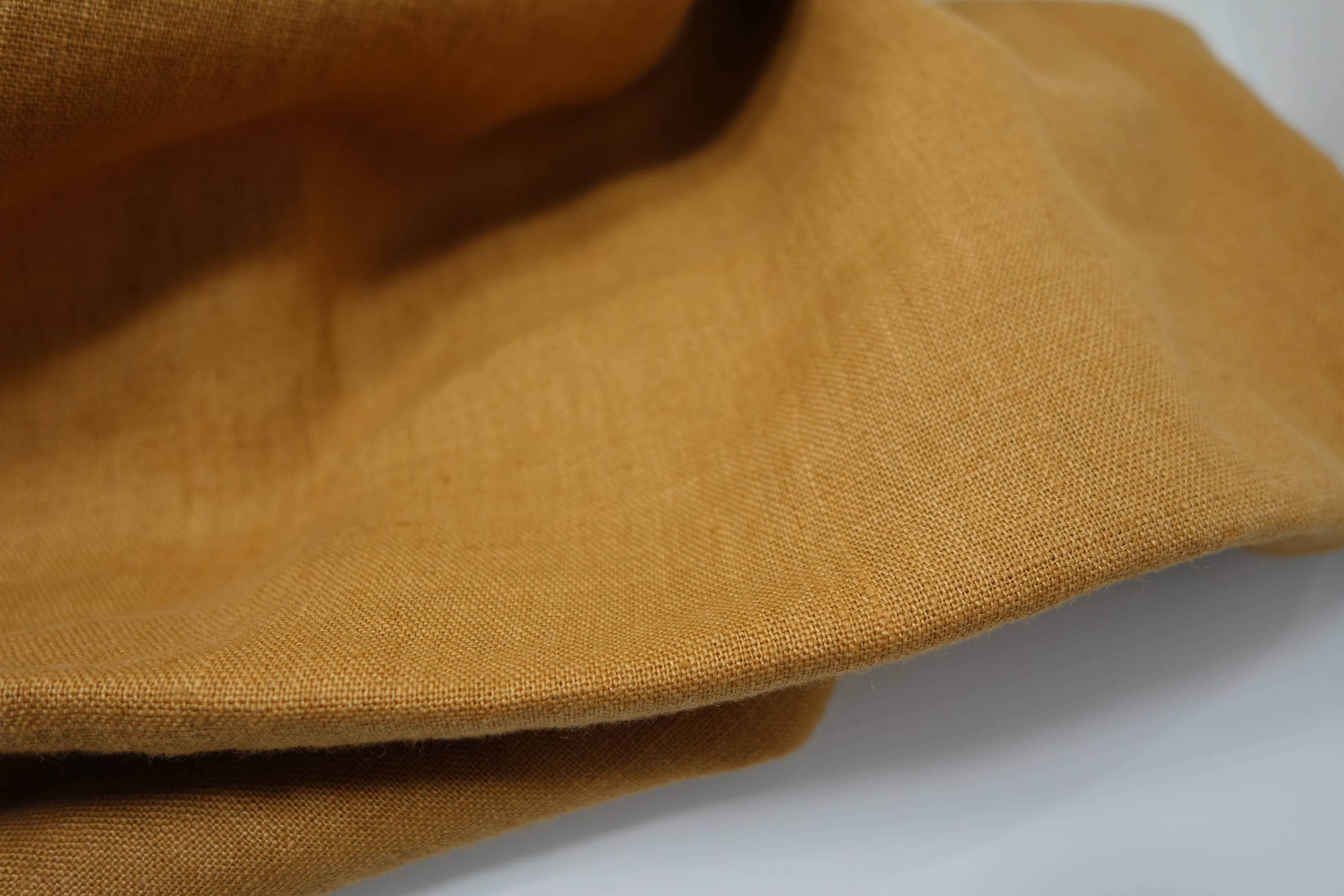 Softened Pure Linen Fabric Mustard Color Linen Medium Weight | Etsy