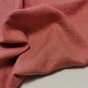 Softened Pure Linen Fabric, Dusty Pink Linen, Medium Weight Pre-washed ...