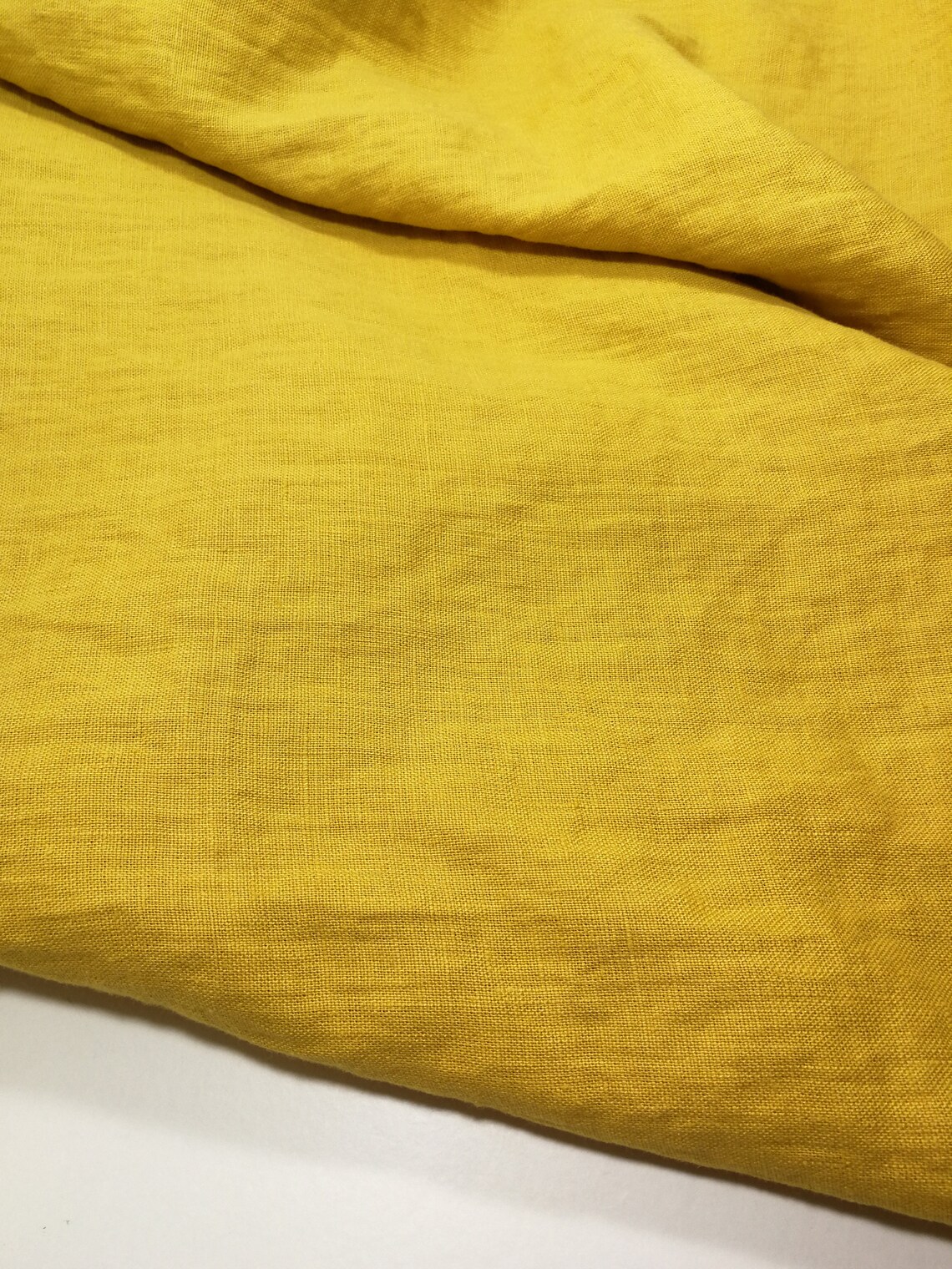 Softened Linen Fabric Washed Linen Yellow Sunflower Linen - Etsy