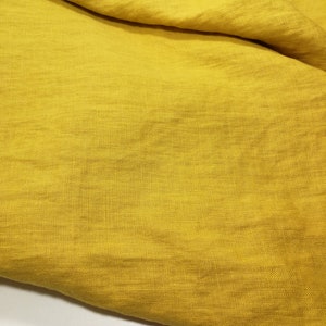 Softened Linen Fabric, Washed Linen, Yellow Sunflower Linen, Medium ...