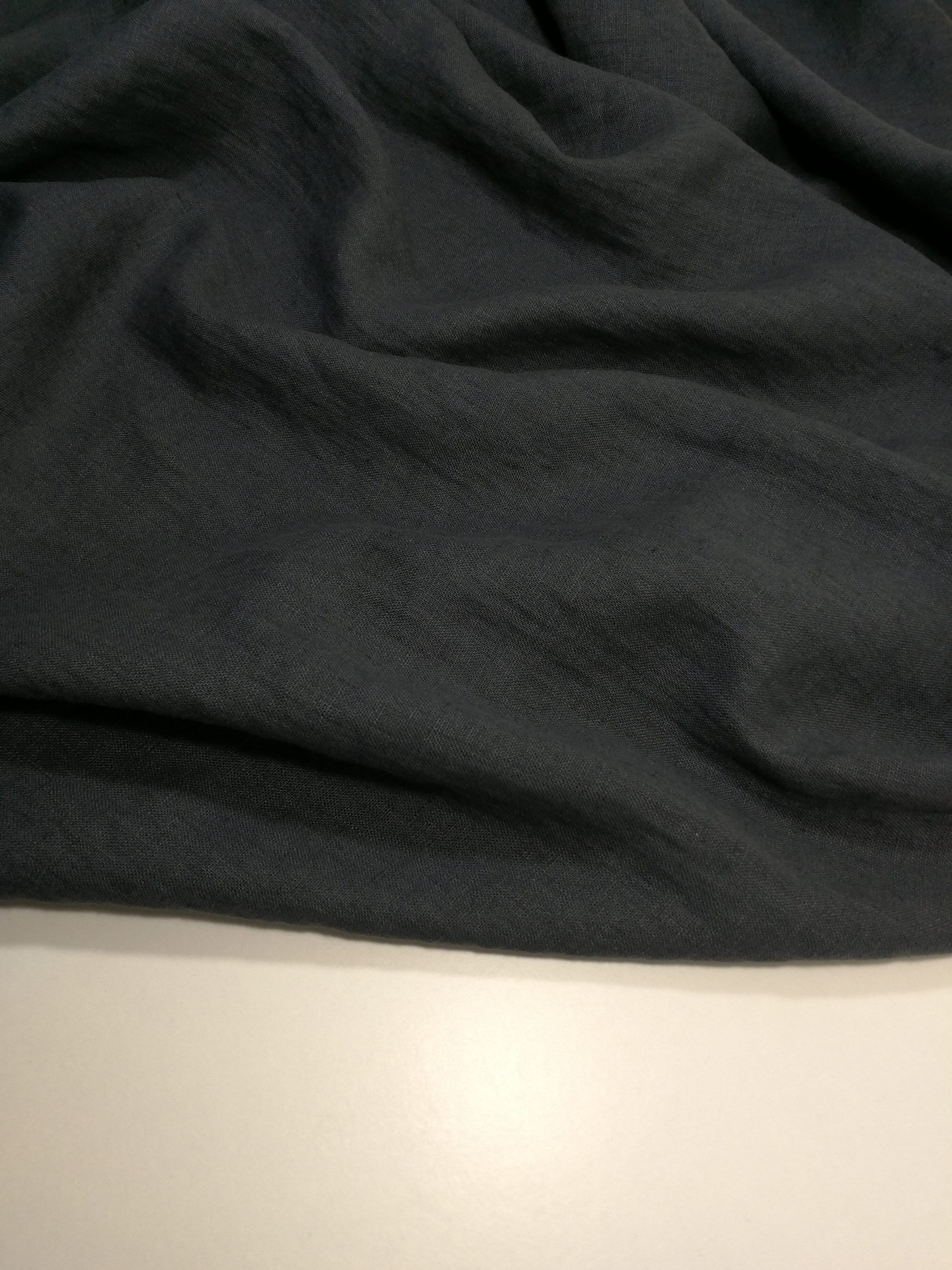Softened linen fabric dark grey color linen washed linen for | Etsy