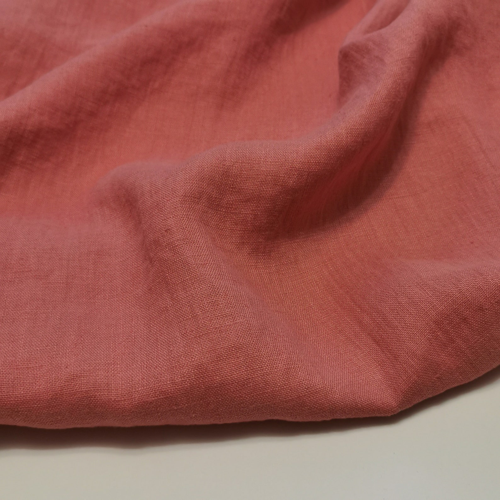 Softened pure linen fabric dusty pink linen medium weight | Etsy
