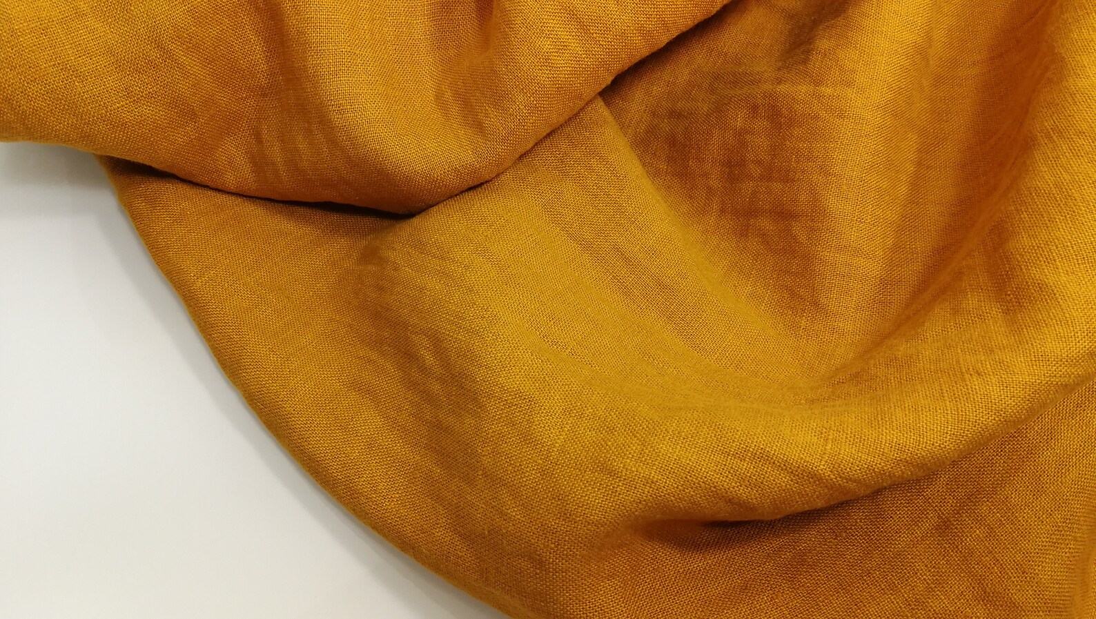 Linen Fabric Washed Linen 190gsm Bright Gold Mustard Color. | Etsy