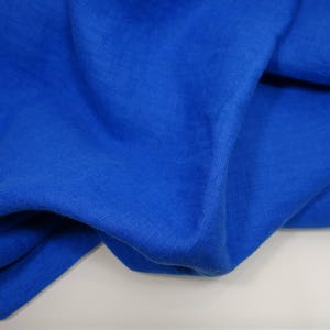 Linen Fabric, Washed Linen, 190gsm, Bright Royal Blue Color. Linen ...