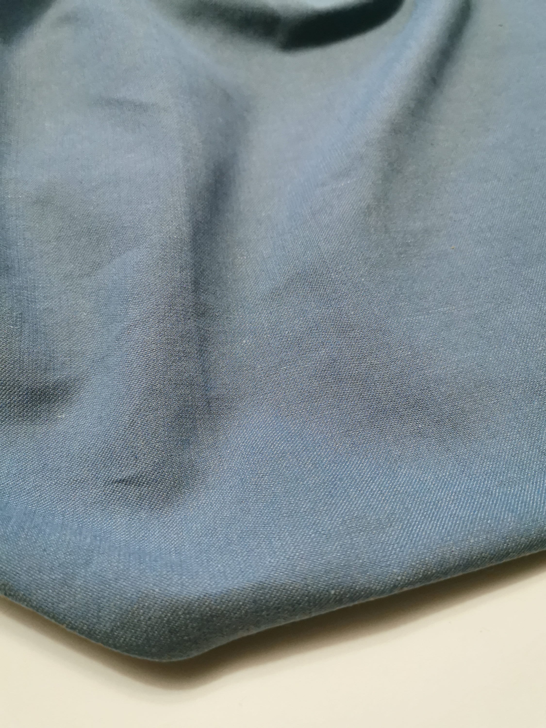 Softened linen cotton wool blend fabric medium weight sky | Etsy